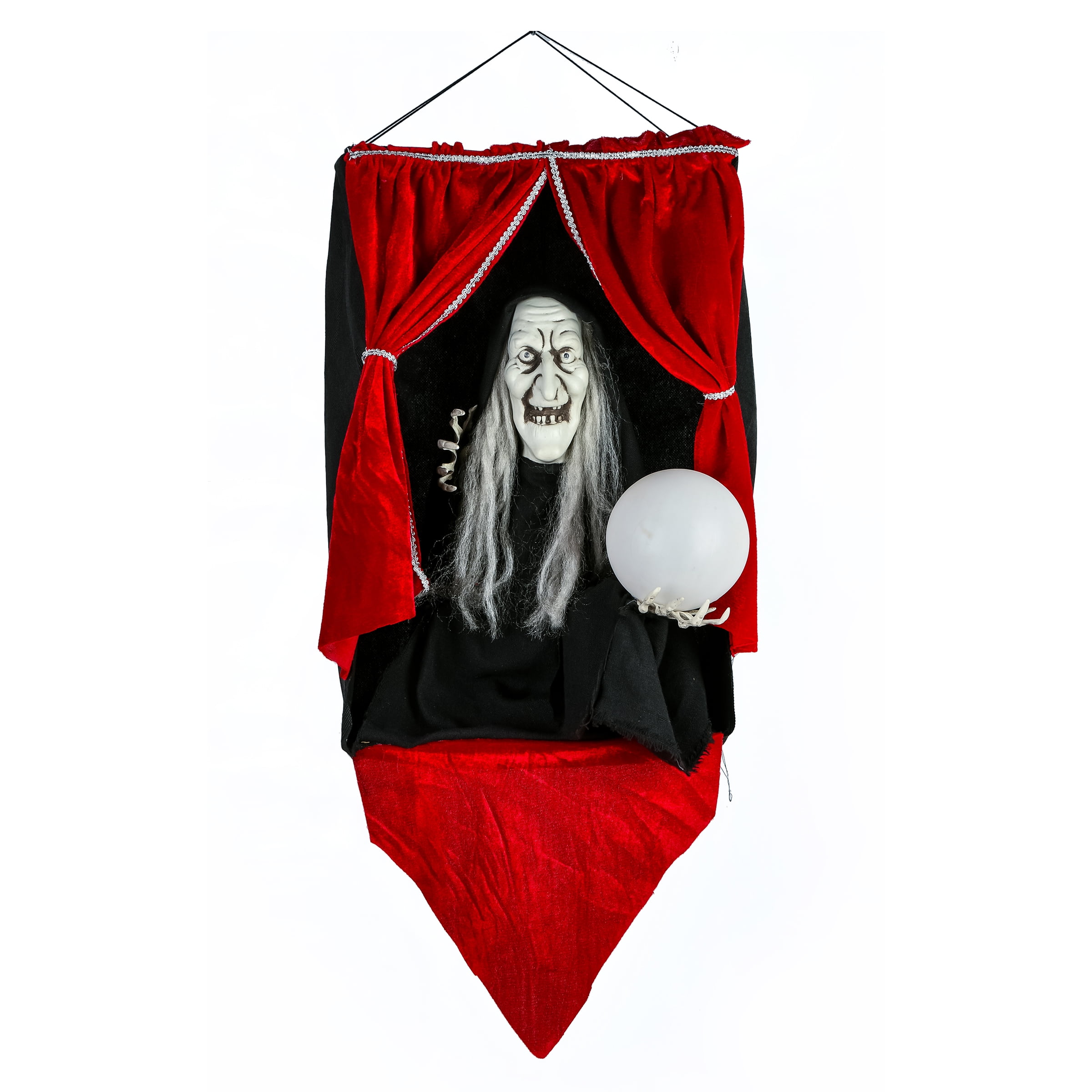 National Tree Company Halloween Pre Lit Animated Fortune Teller, Red ...