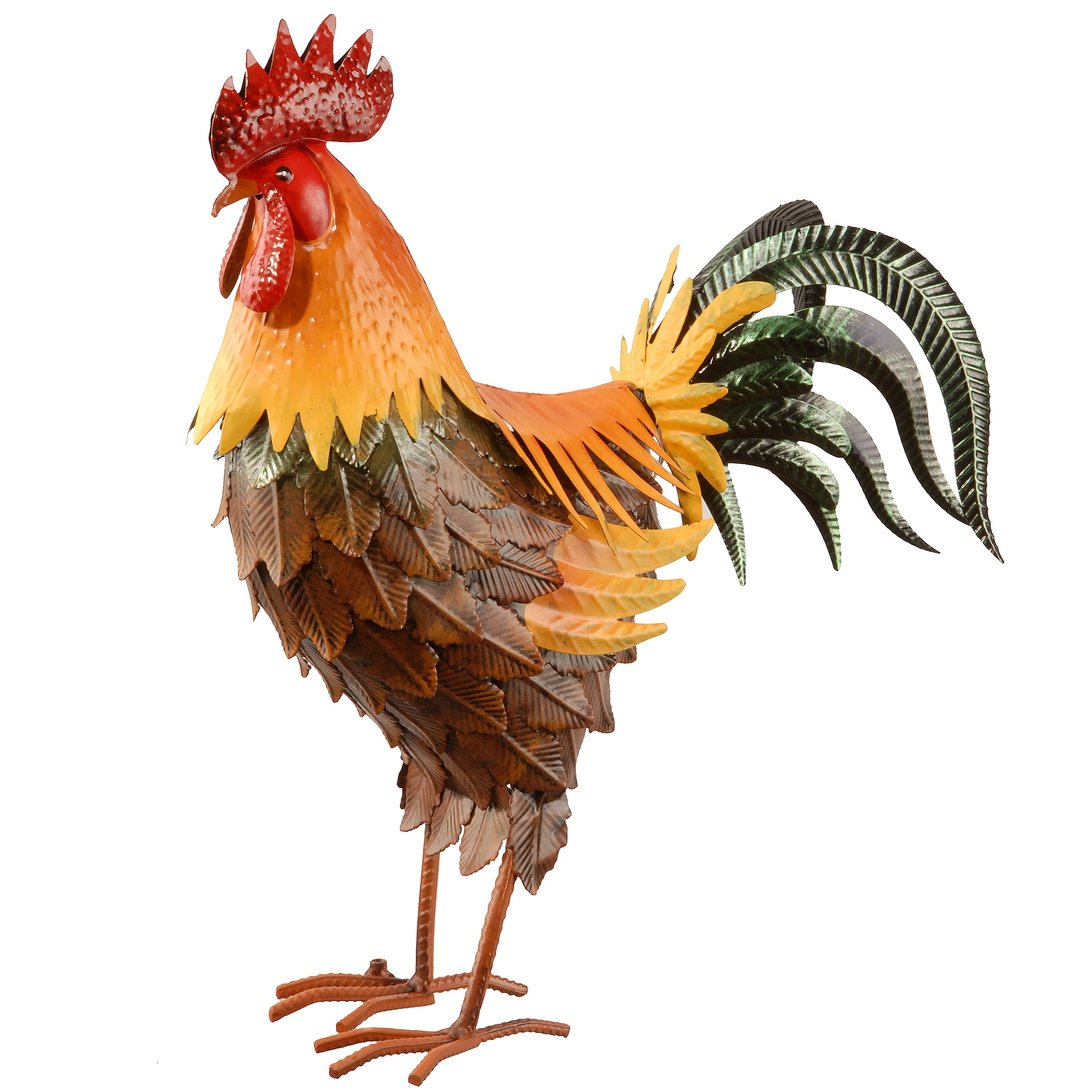 National Tree Company Metal Rooster Fall Decoration, Autumn Collection ...