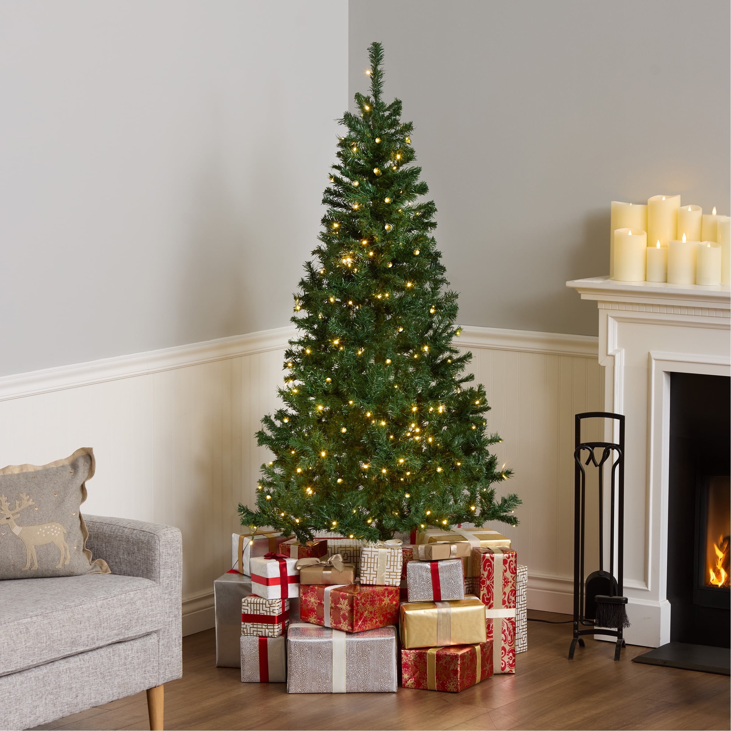 National Tree Company 6 ft Pre-Lit Linden Spruce Full Artificial ...