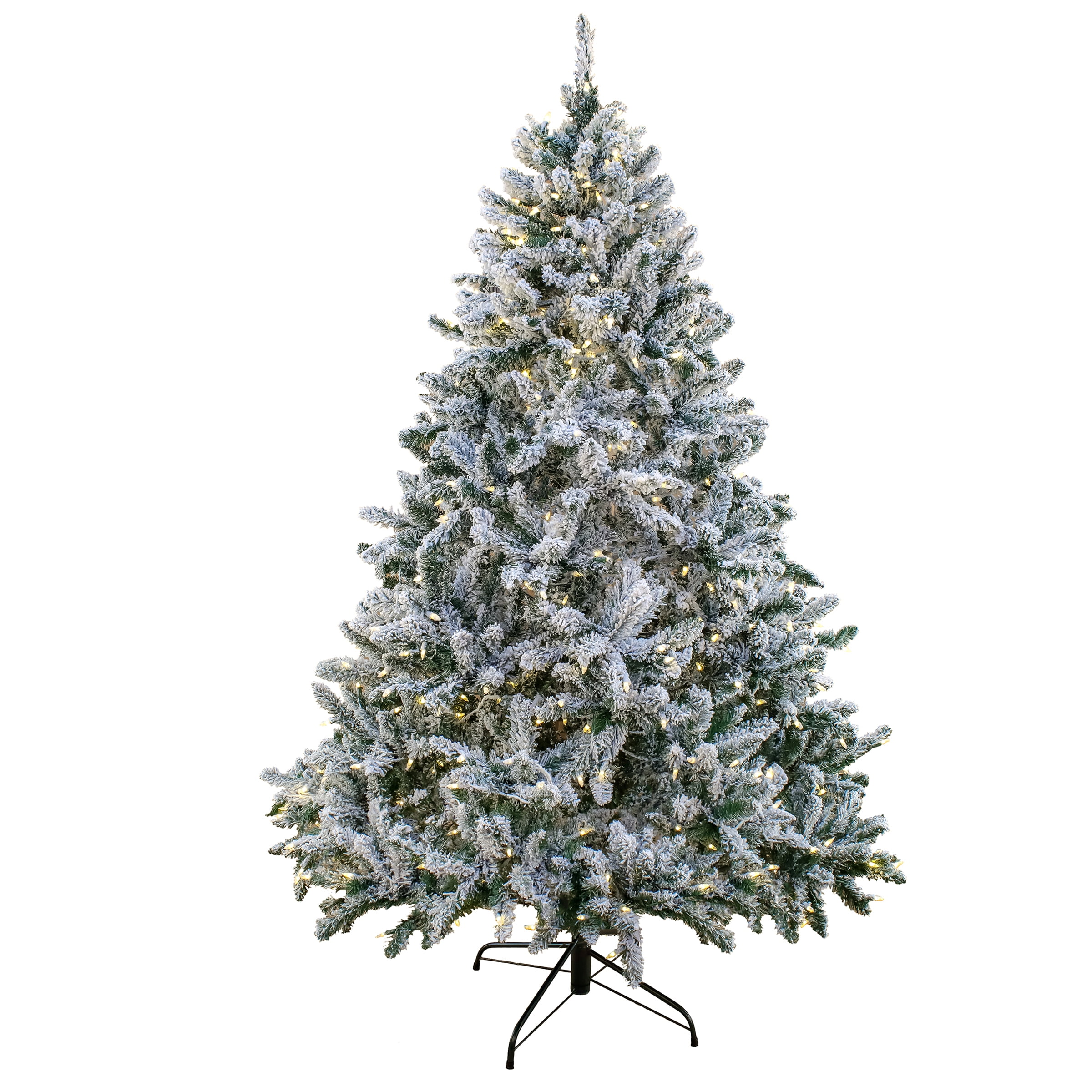 National Tree Company Pre-Lit Artificial Christmas Tree, Green, Snowy ...