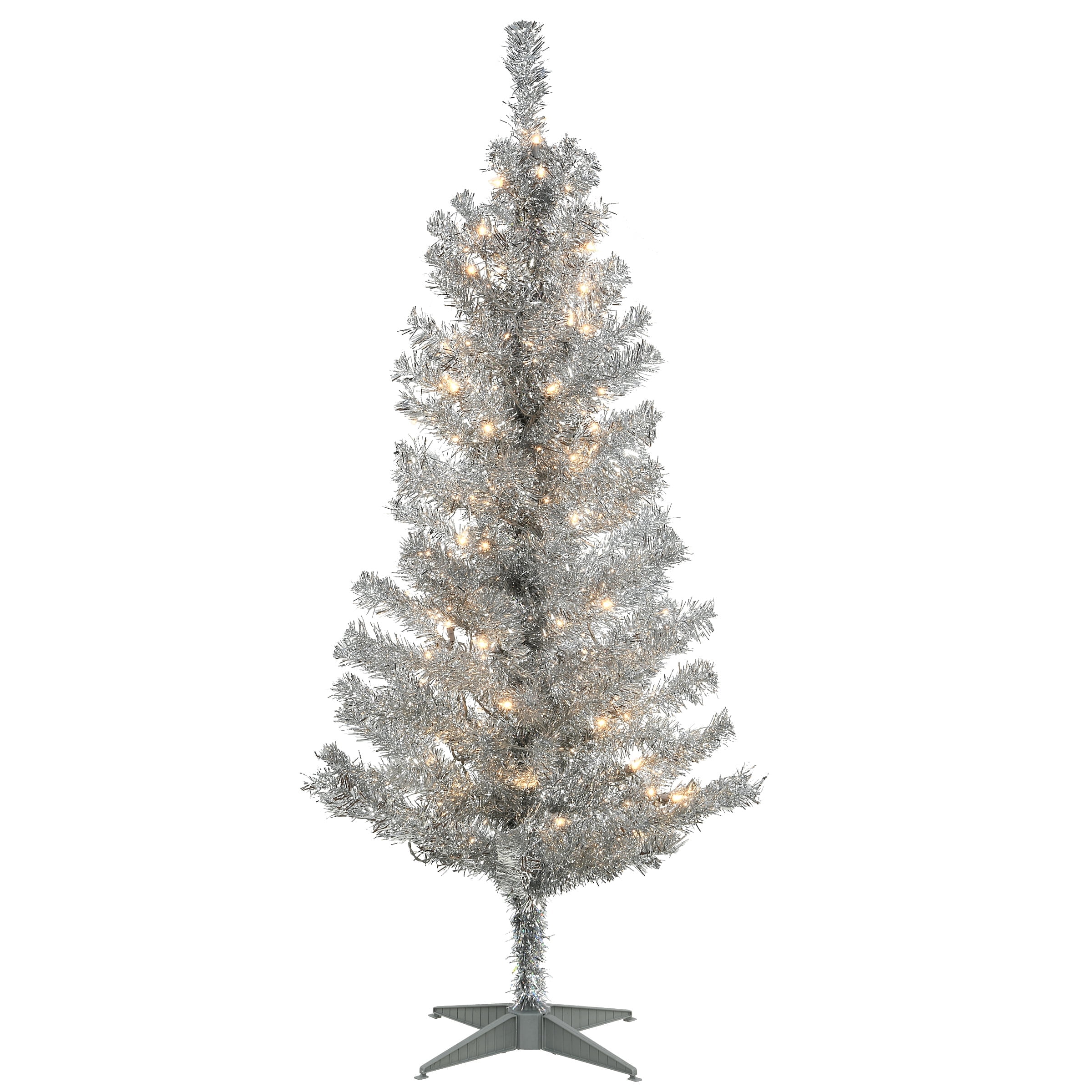 National Tree Company 4ft Pre-Lit Artificial Christmas Tinsel Tree ...