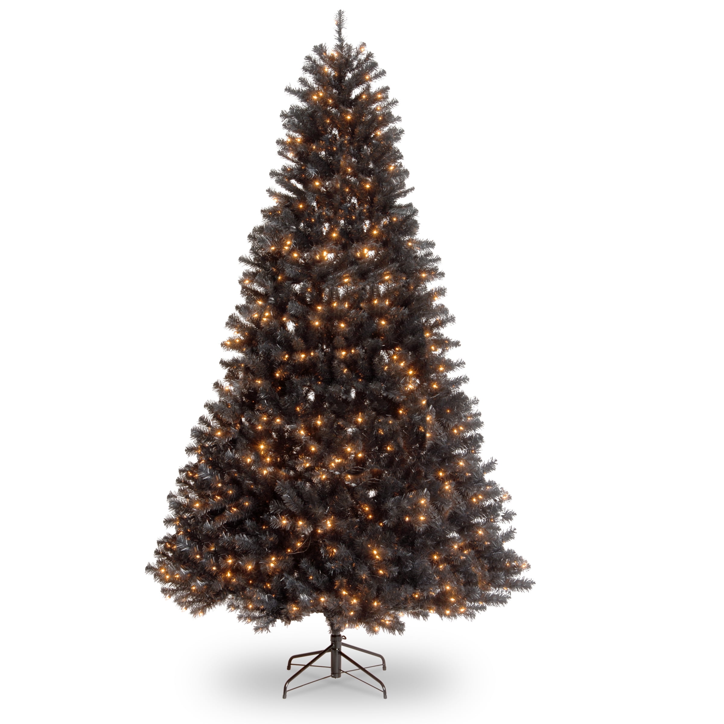 National Tree Company Pre-Lit Artificial Full Christmas Tree, Black ...