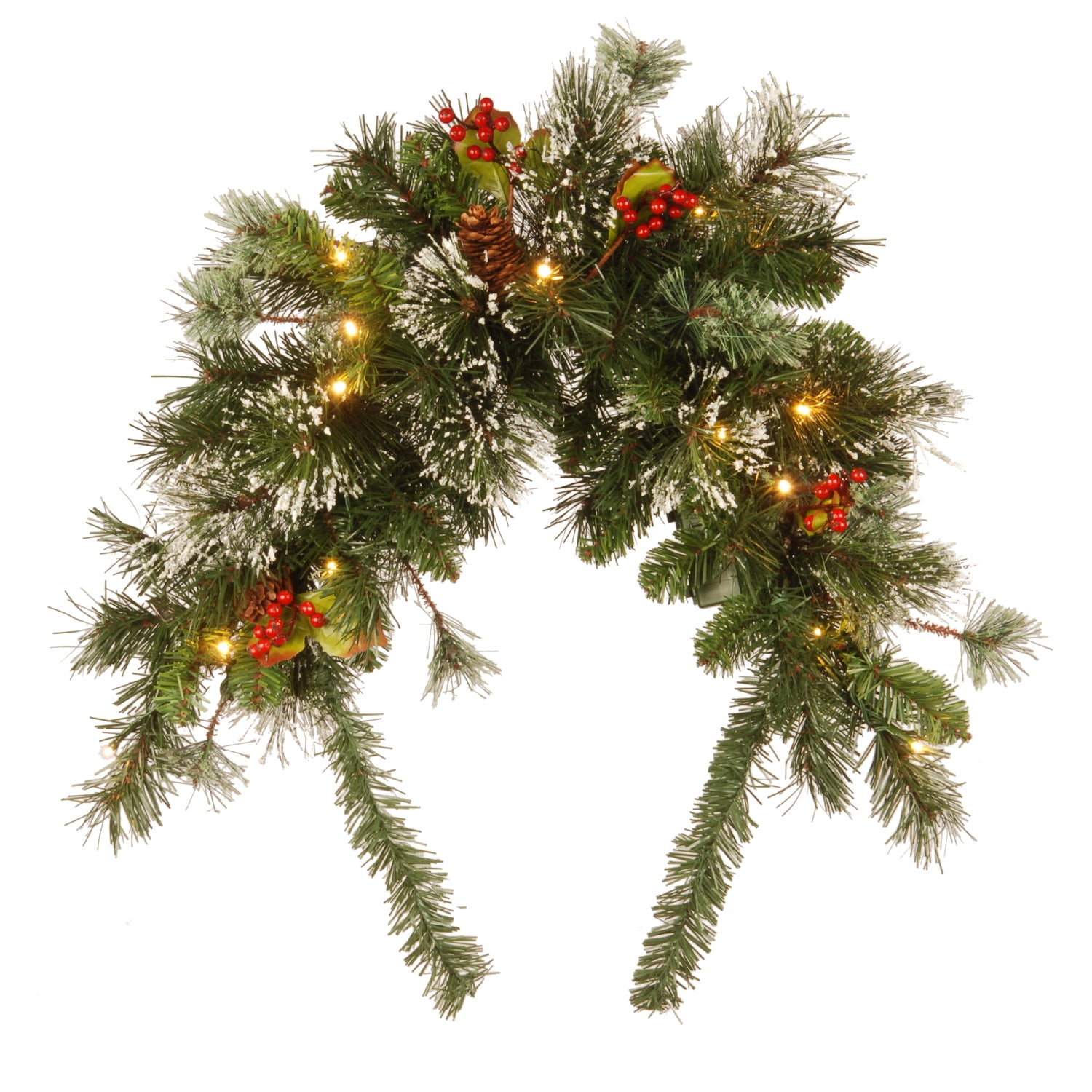 National Tree Company Pre-Lit Mailbox Swag, 3 Ft, Wintry Pine - Walmart.com