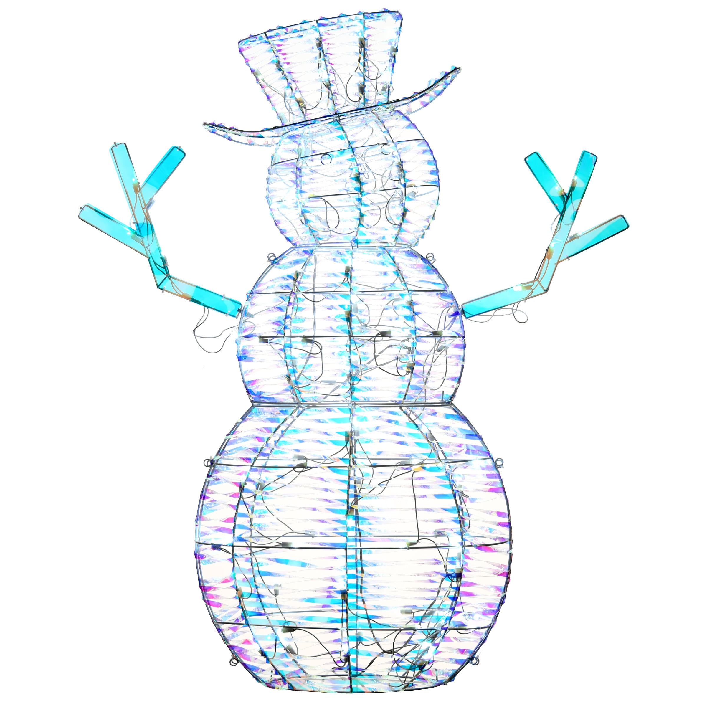 National Tree Company 48" Pre-Lit Iridescent Snowman, Outdoor Christmas ...