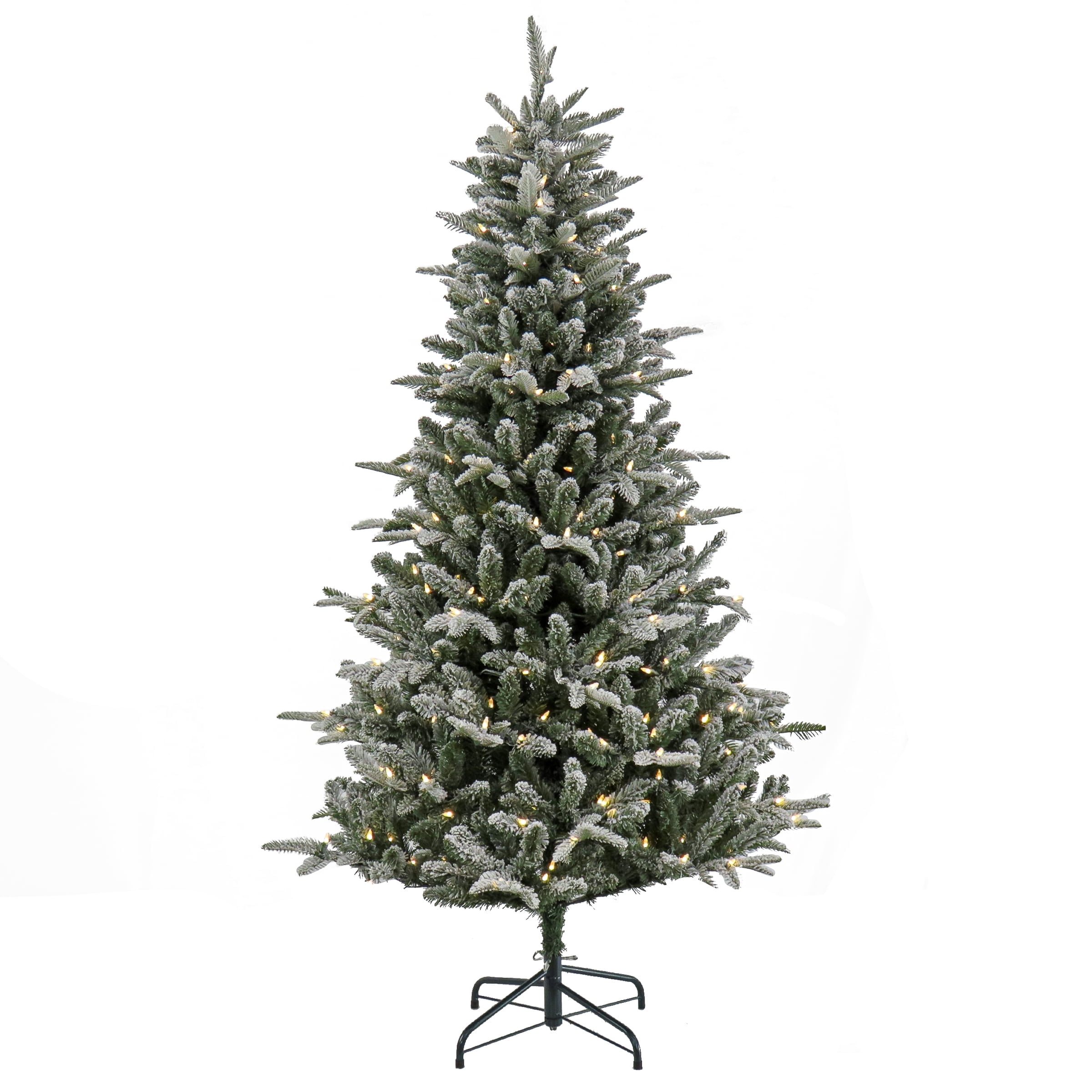 National Tree Company Pre-Lit Feel Real® Artificial Christmas Tree, Green, Snowy Libby Fir, 250 ...