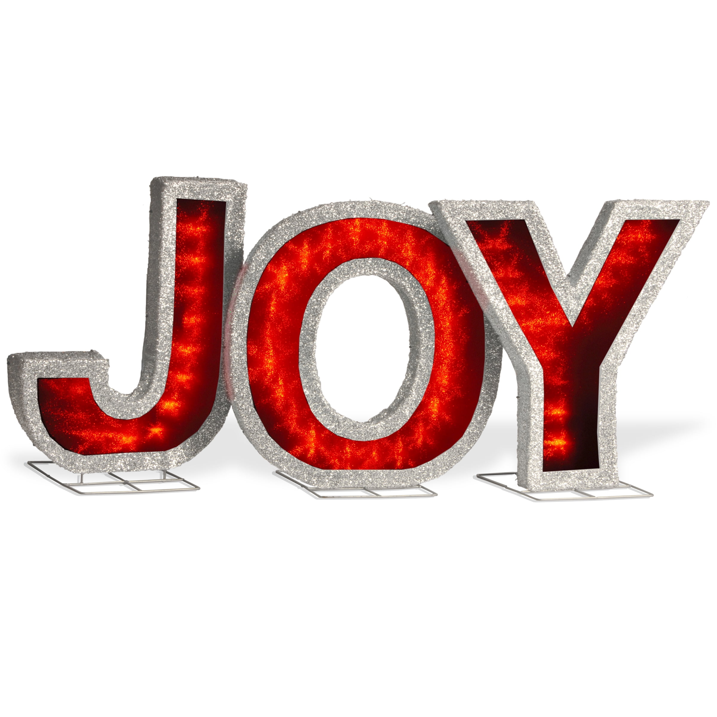 National Tree Company Pre-Lit JOY Decoration, Multicolor Flashing ...
