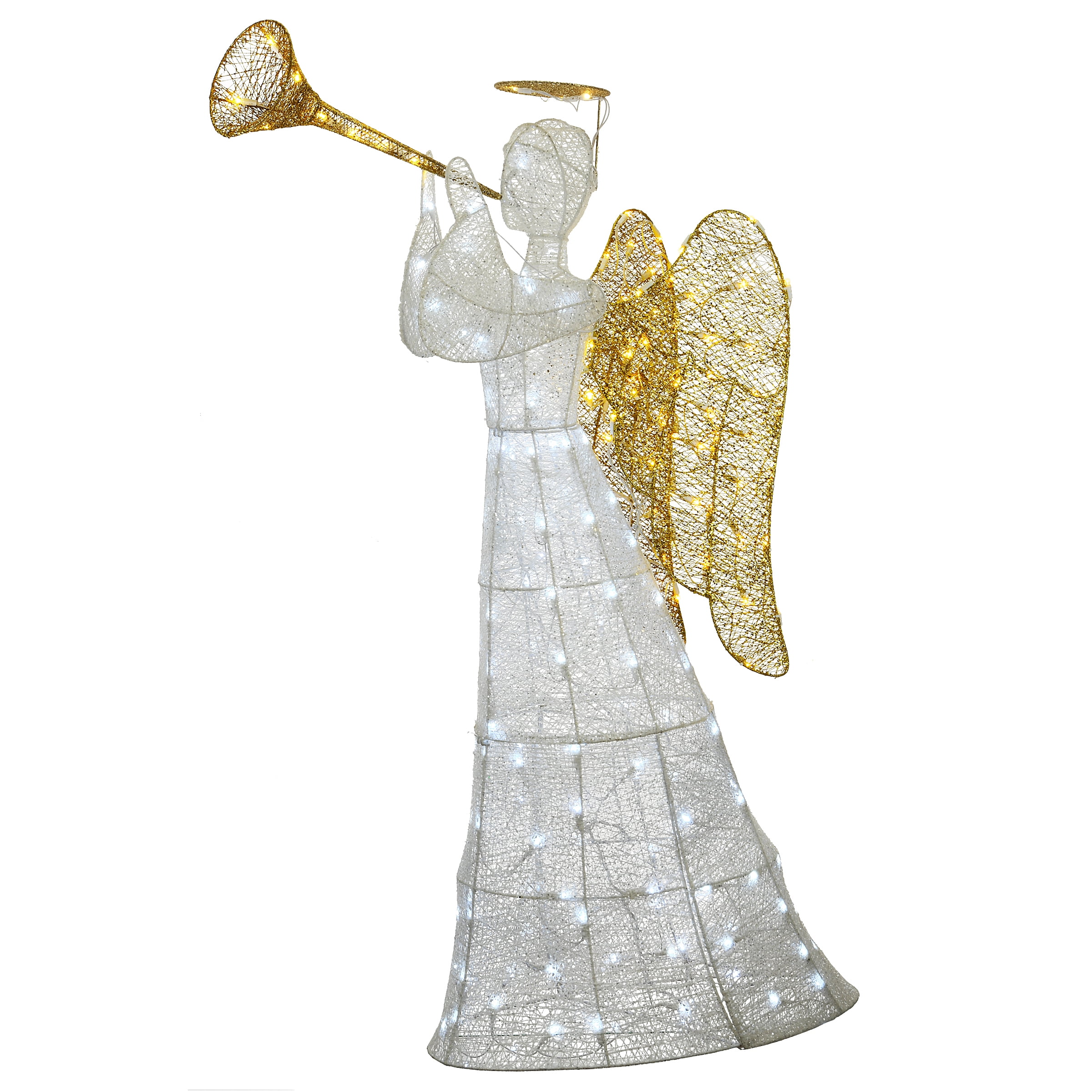 National Tree Company Pre-Lit White Angel, Cool White Lights, LED, 60 ...