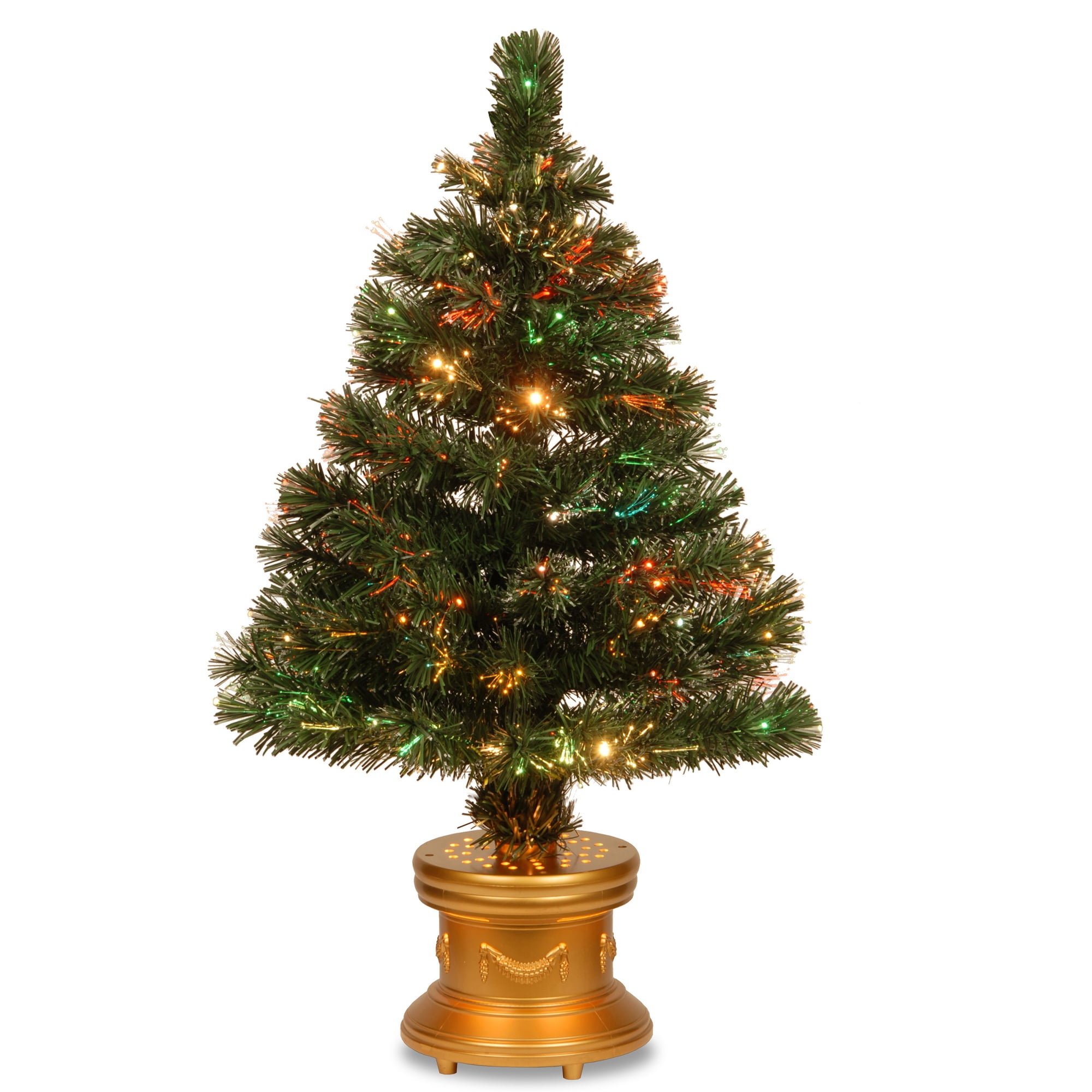 National Tree Company Radiance 3-Foot Fiber Optic Artificial Christmas ...