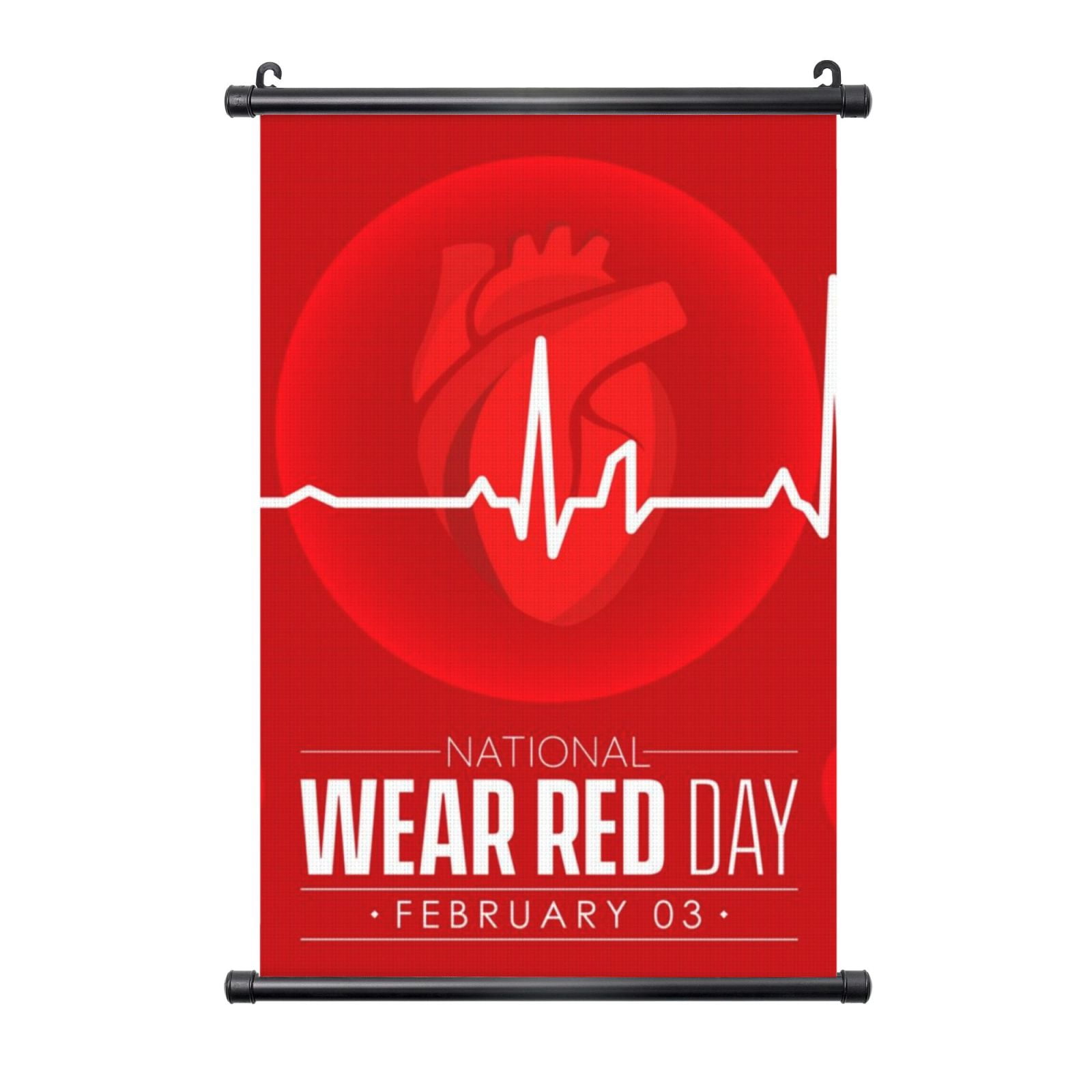 National Wear Red Day Poster Wall Art Banner Backdrop Prints Posters ...
