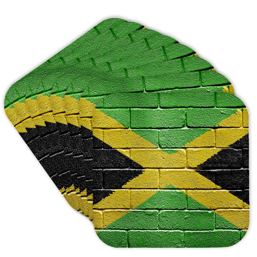 3dRose, National flag of Jamaica painted onto a brick wall Jamaican ...