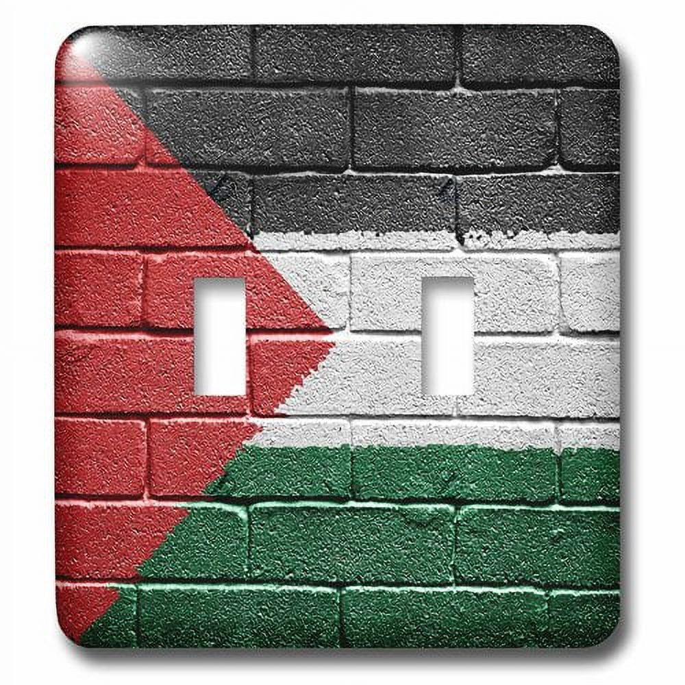 National flag of Palestine painted onto a brick wall Palestinian double ...