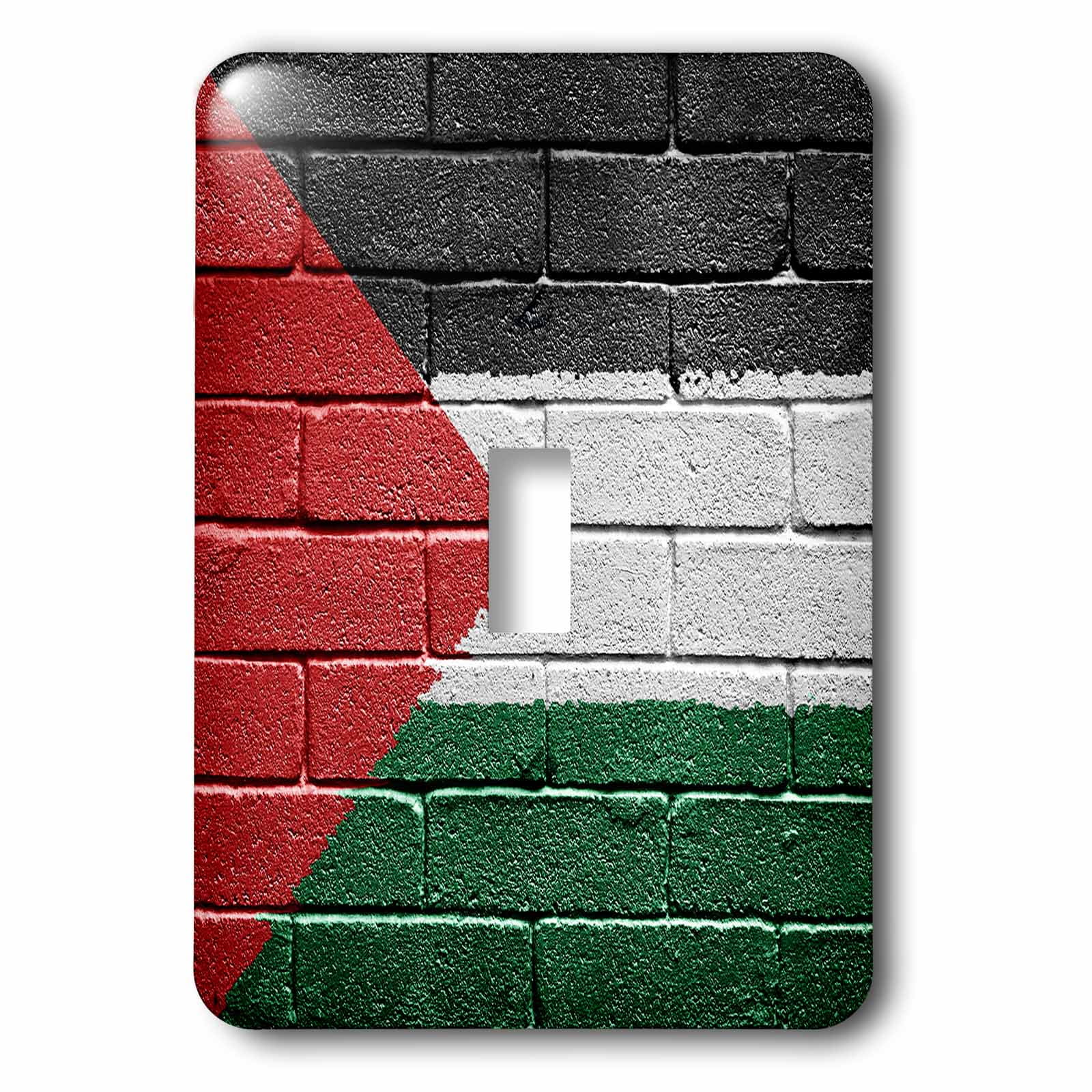 National flag of Palestine painted onto a brick wall Palestinian single ...
