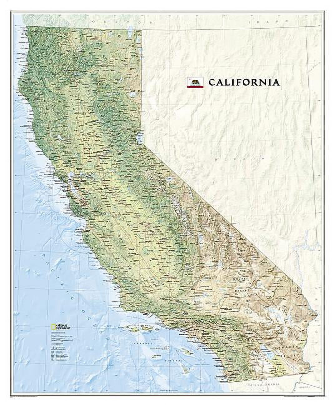 National geographic: california wall map - laminated (33.5 x 40.5 ...