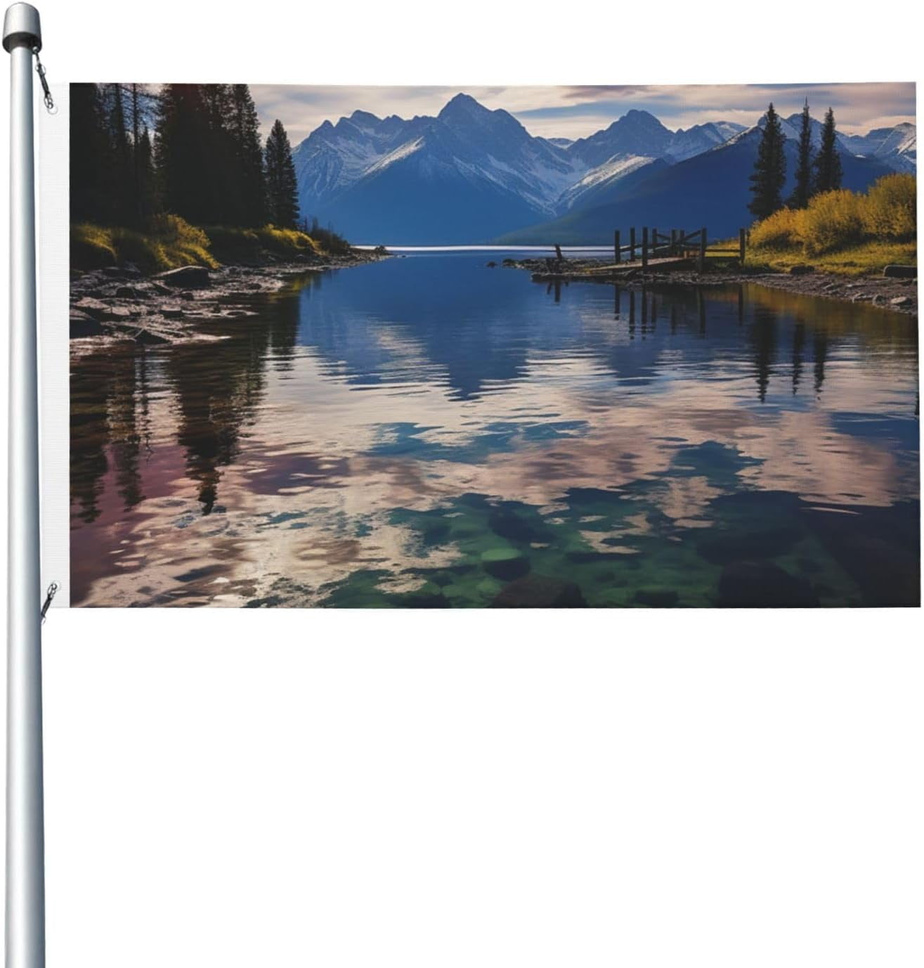 National park lake Flag 3x5 ft Flags for Outside Funny Banner Garden ...