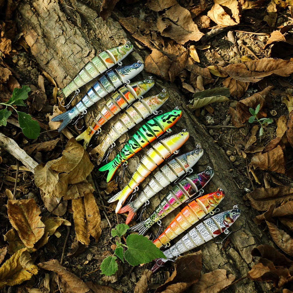 10CM Plastic Hard Fishing Lure with 3D Eyes, Bright Colors & Swimming ...