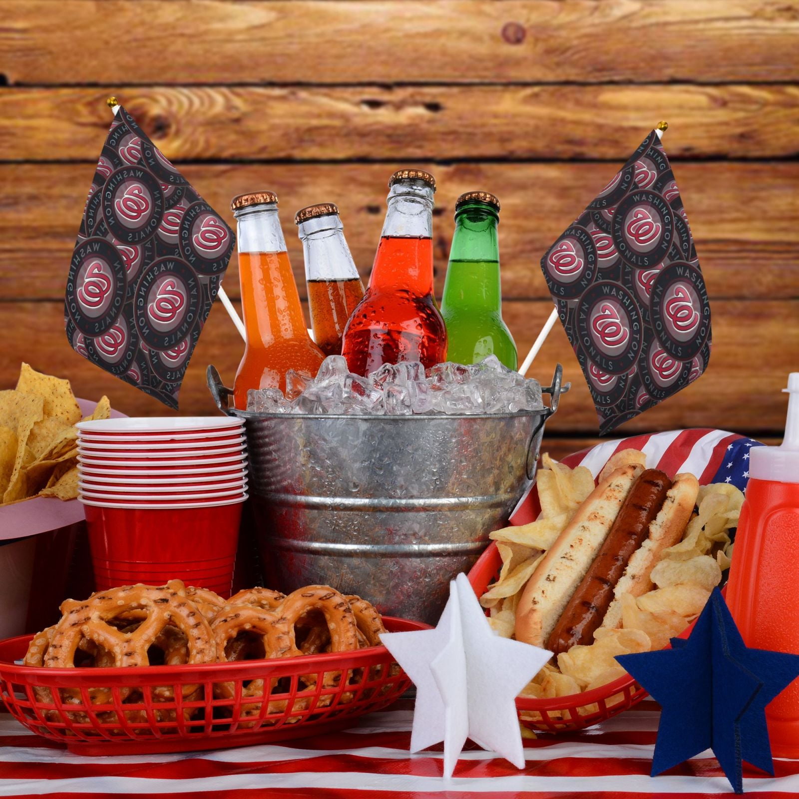 Nationals Handheld Flag 5.5x8.2in Equipped with plastic flagpole Used ...