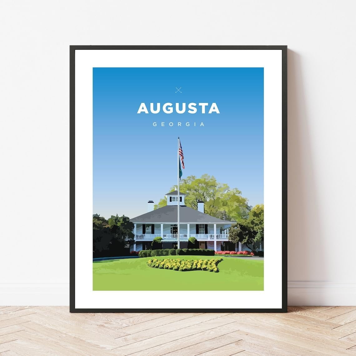 Nationcog Augusta Clubhouse Golf Poster, Unframed, Georgia Golf ...
