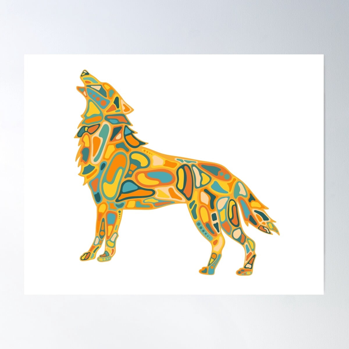 Native Abstract - Wolf Poster Wall Art, Modern Wall Decor For Living ...