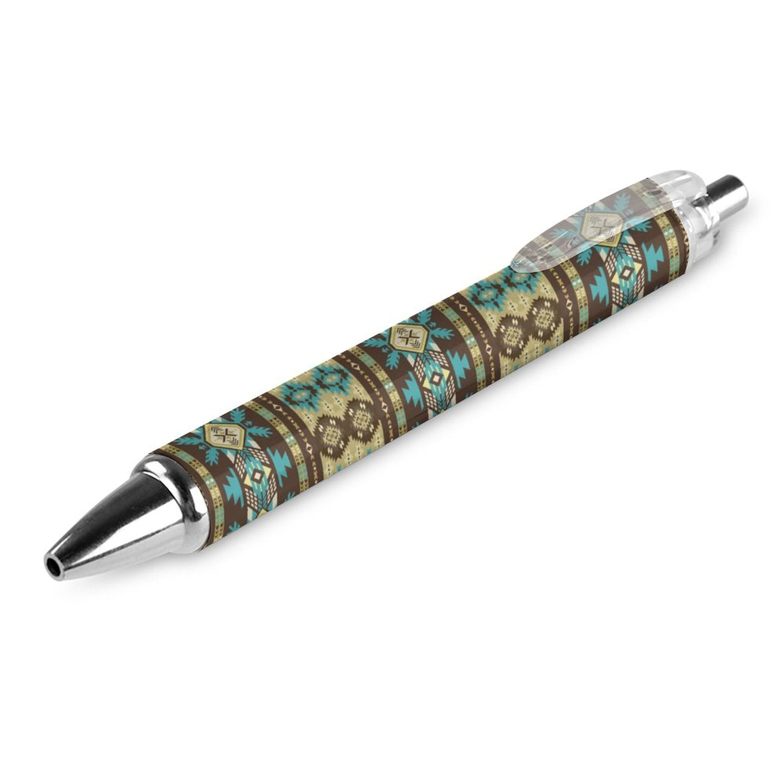Native Ame-rican Pattern Retractable Ballpoint Pen Portable Black Ink ...