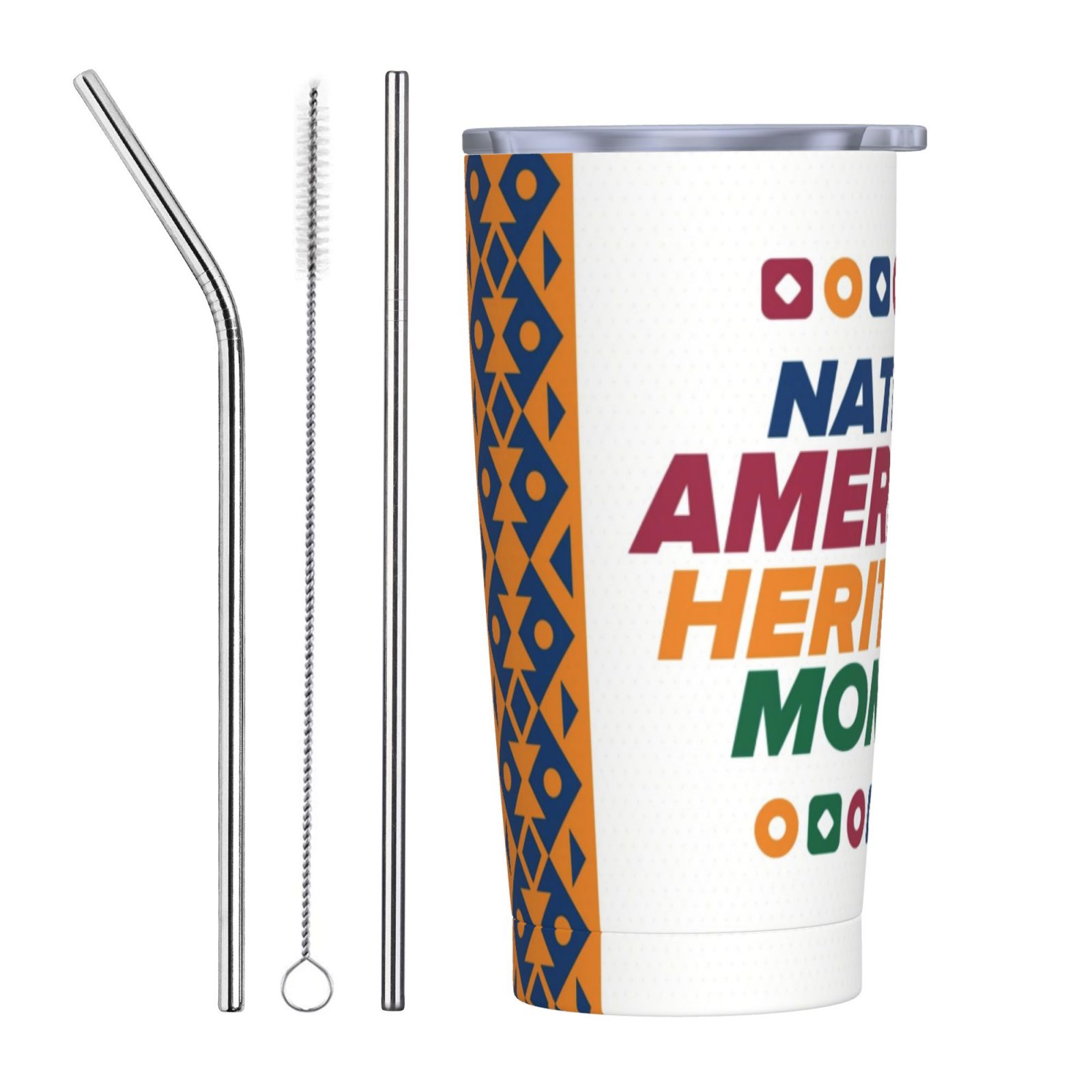 Native Ameri-can Heritage Month Indigenous Pride Stainless Steel Tumbler with Lid 20 oz Travel ...