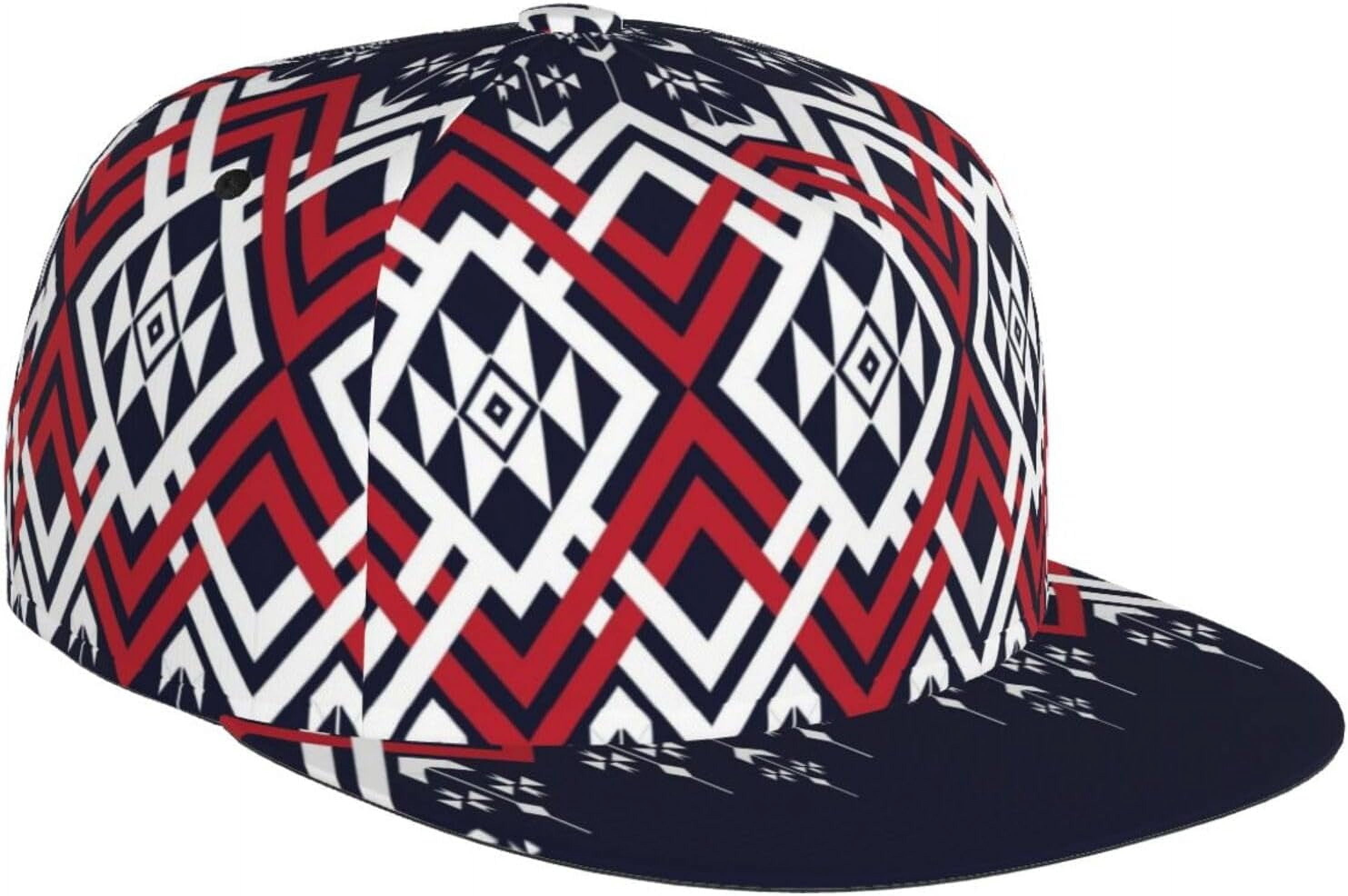 Native American Baseball Cap,Indian Print Adjustable Flat Bill Brim Cap ...