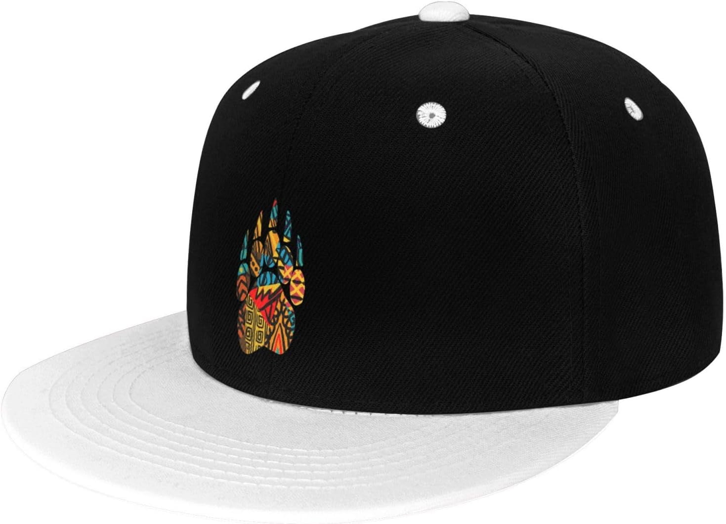 Native American Bear Paw Flat Brim Baseball Cap,Classic Snapback Hats ...