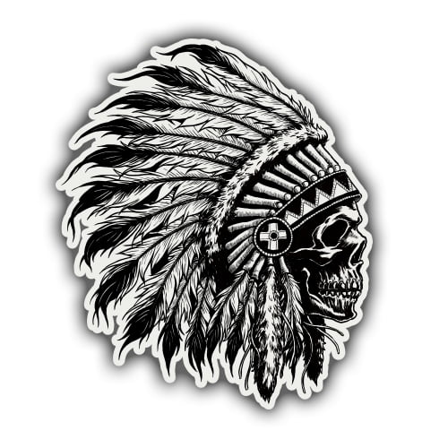 Native American Chief - 12" Vinyl Sticker Waterproof Decal - Walmart.com