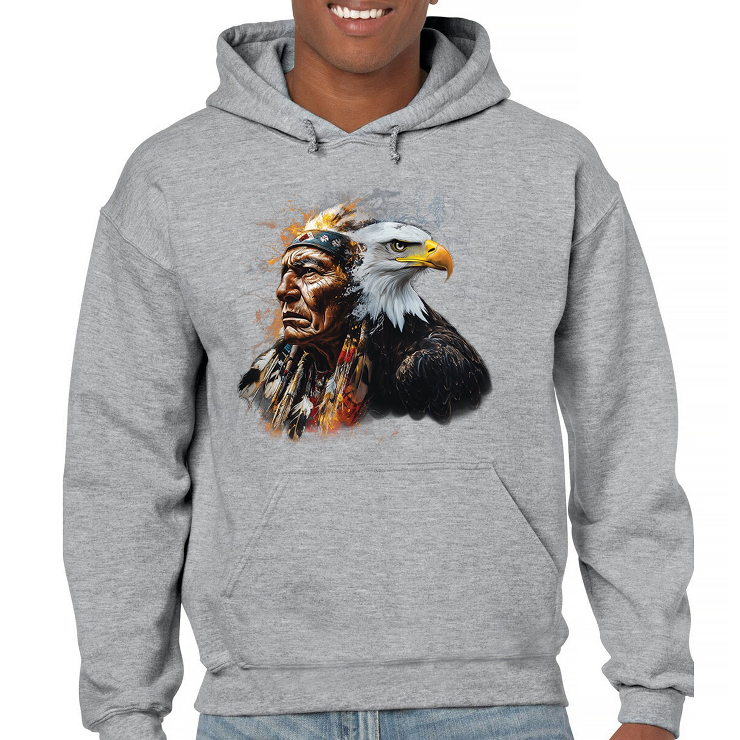 Native American Eagle Chief Sweatshirt Spirit Warrior Nature Totem ...