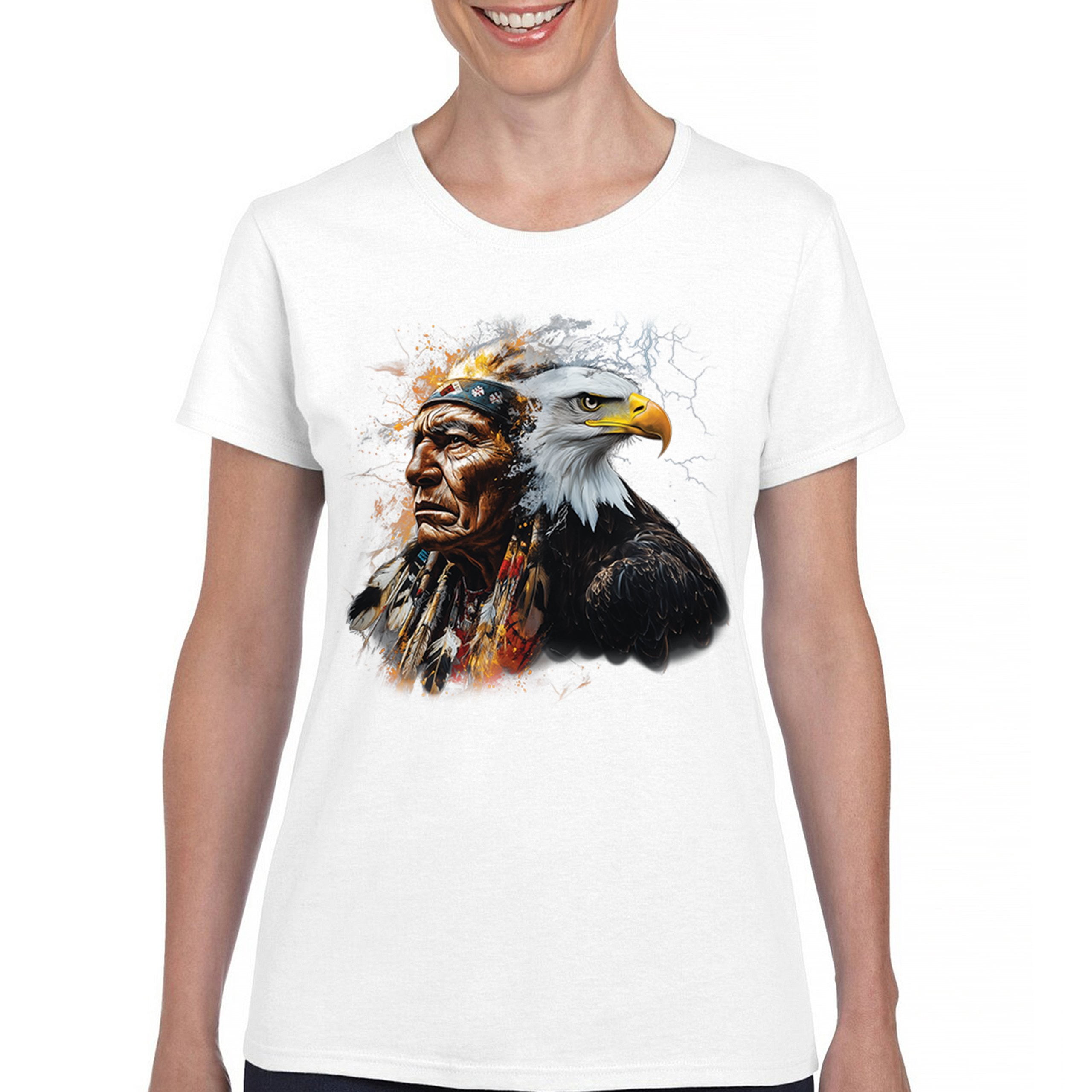 Native American Eagle Chief T-Shirt Spirit Warrior Nature Totem ...