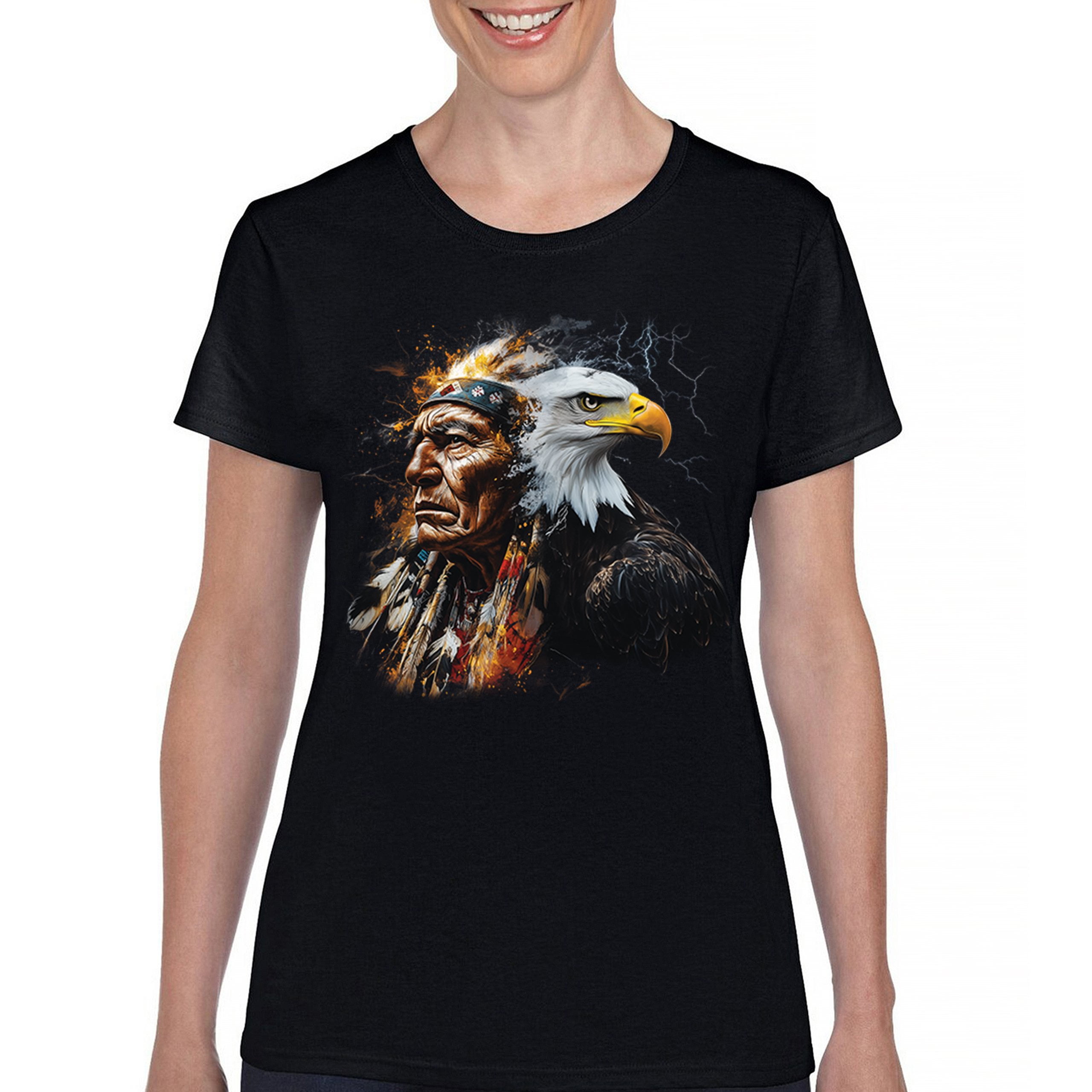 Native American Eagle Chief T-Shirt Spirit Warrior Nature Totem ...