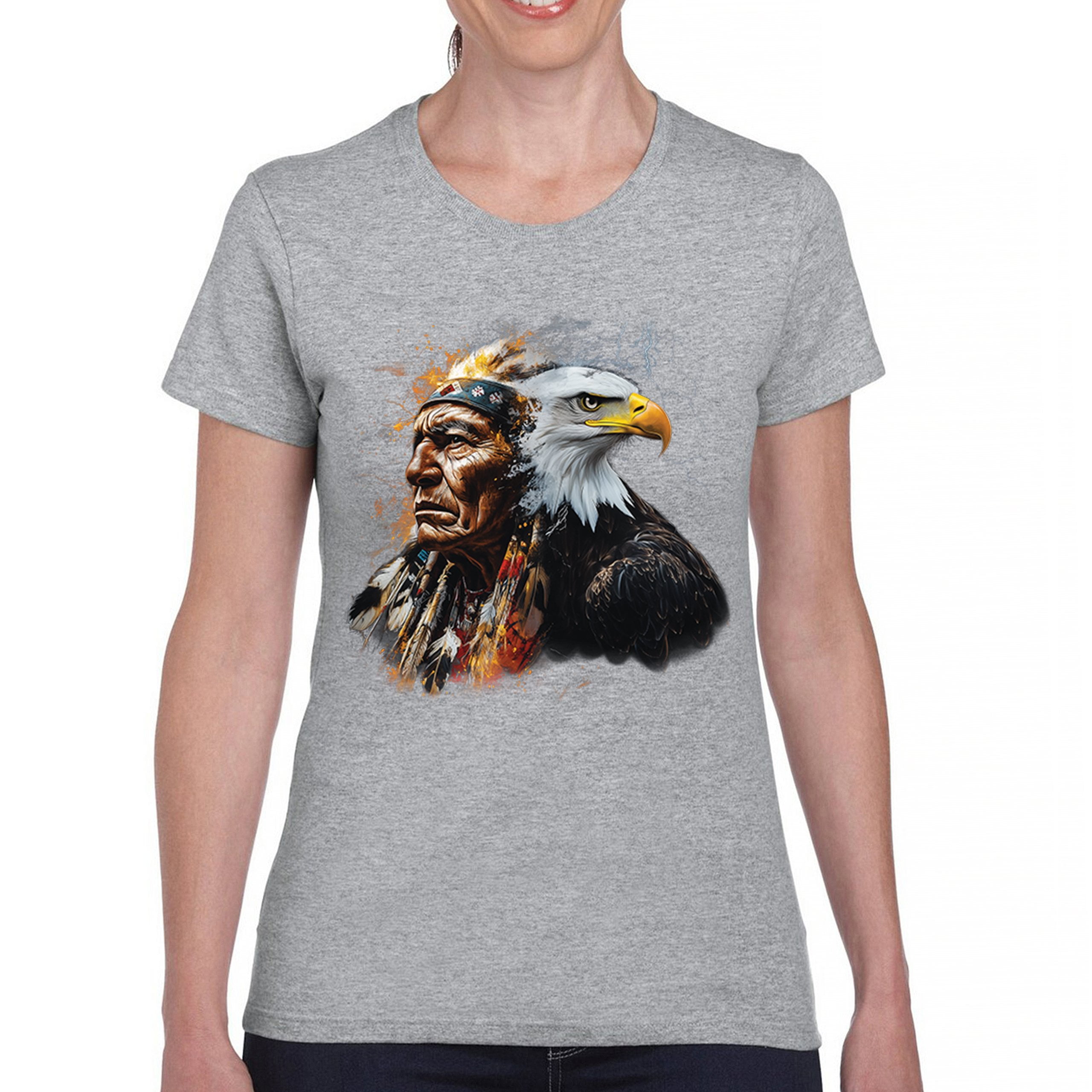 Native American Eagle Chief T-Shirt Spirit Warrior Nature Totem Indigenous Heritage Freedom ...