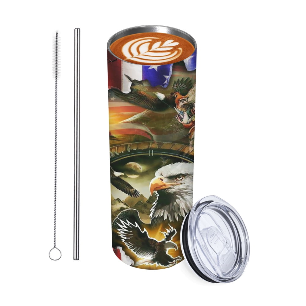 Native American Flag American Flag 20oz Coffee Mug Cup,Stainless Steel ...