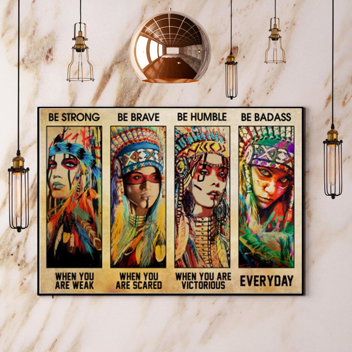 Native American Girl Be Strong Brave Humble And Badass Horizontal Paper ...