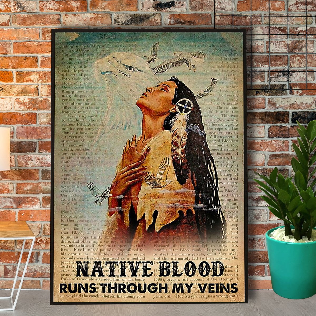 Native American Girl Native Blood Runs Through In Veins Paper Poster No ...