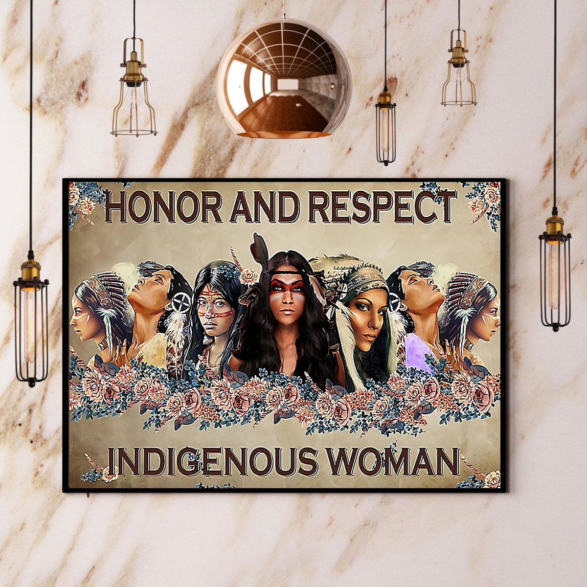 Native American Honor And Respect Indigenous Woman Paper Poster No ...