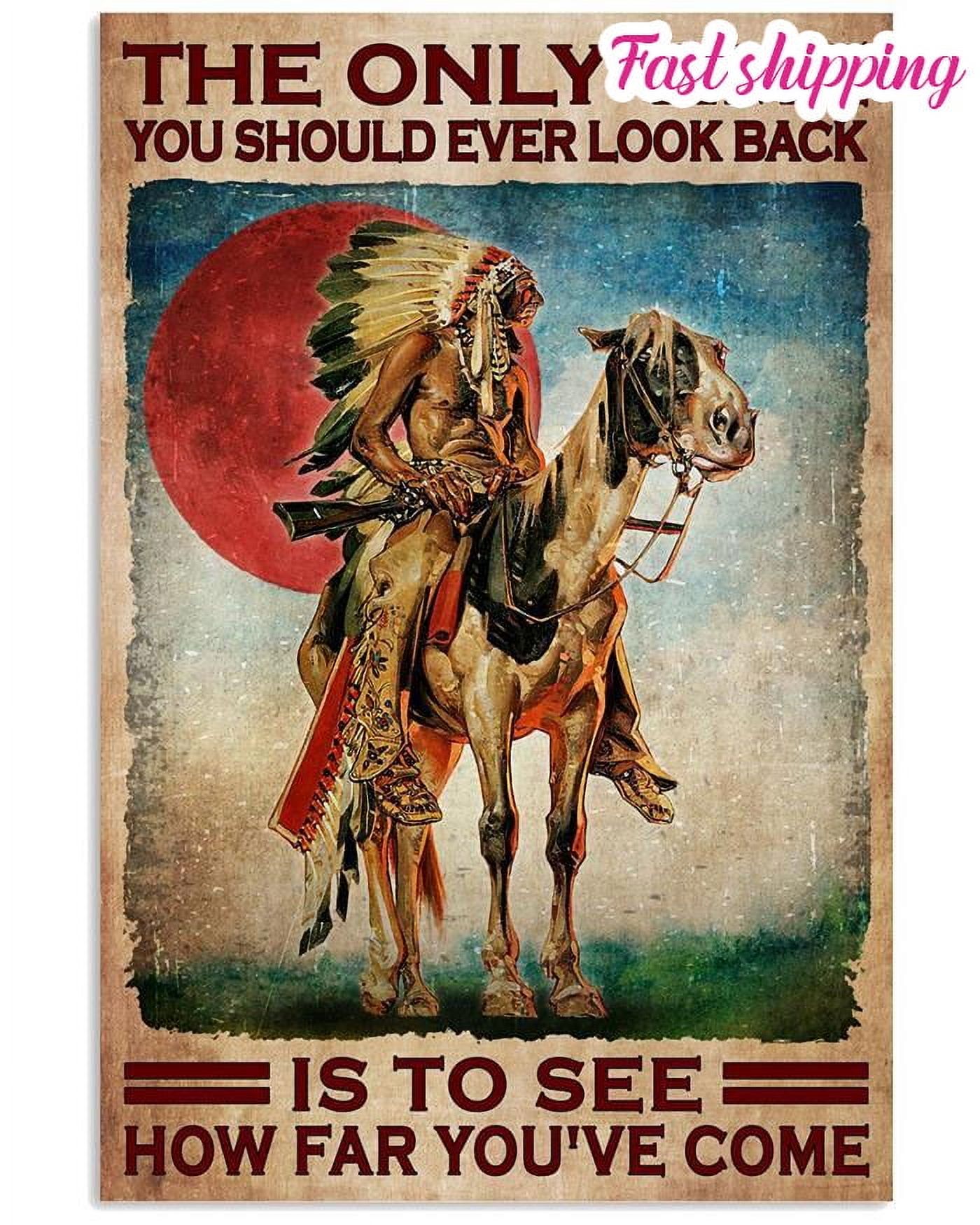 Native American How Far You've Come Blood Moon Poster Wall Art Vertical ...