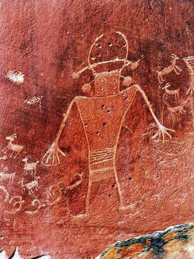 Native American Indian Fremont Petroglyphs Sandstone Mountain Capitol ...