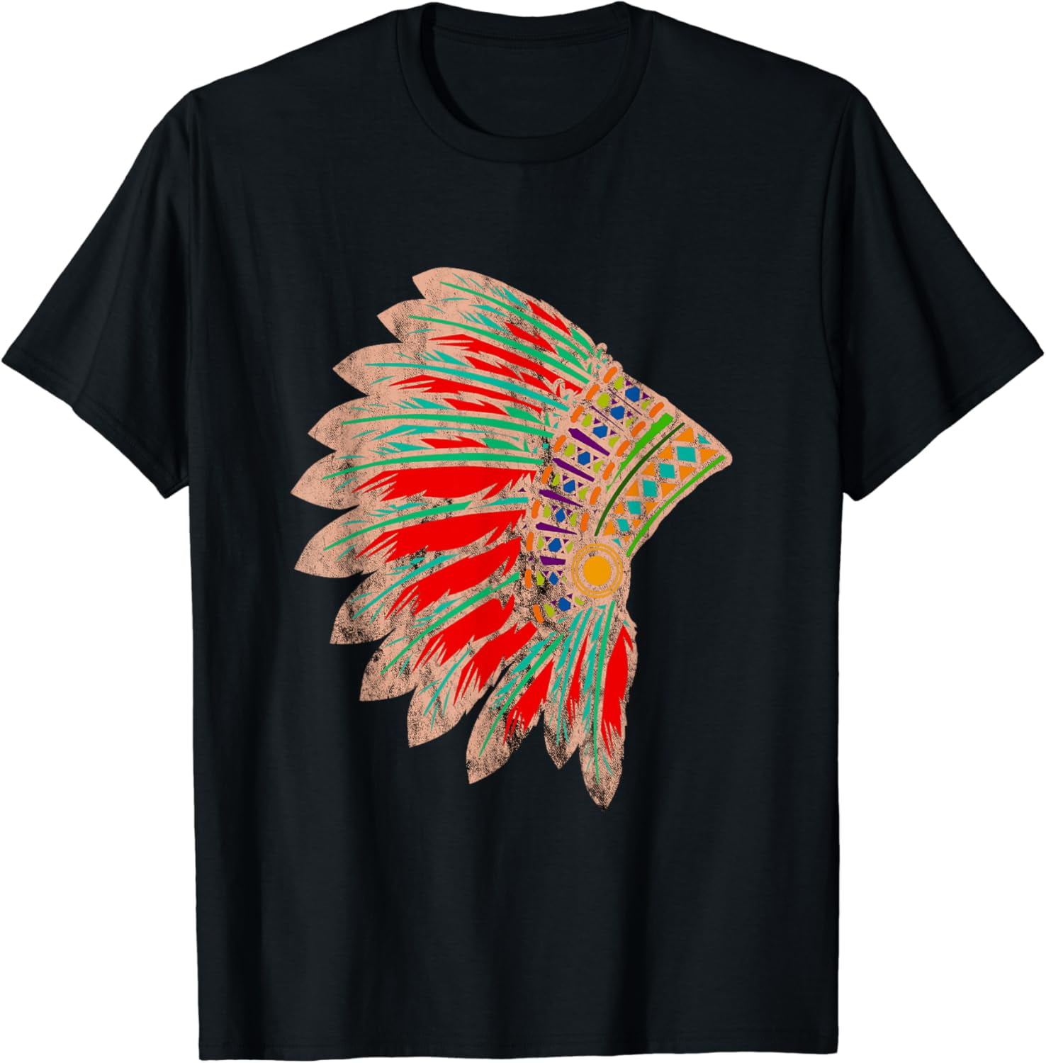 Native American Indian Tribes Feather Headdress Pride Chief T-Shirt ...