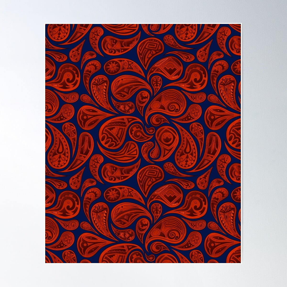 Native American Inspired Burnt Orange / Copper Toned Paisley Pattern ...