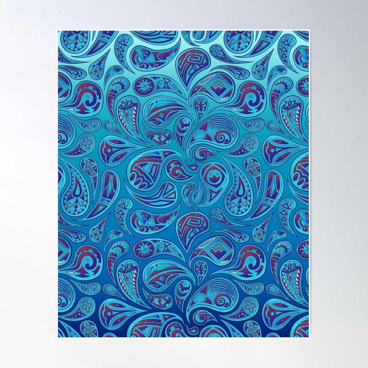 Native American Inspired Oceanic Paisley Pattern Digital Illustrations ...