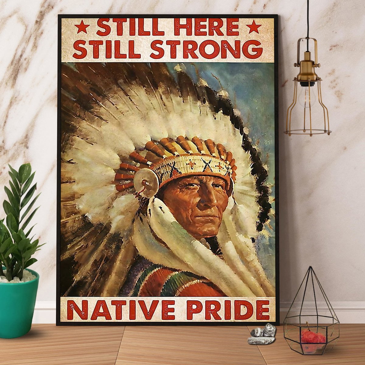 Native American Man Still Here Still Strong Native Pride Paper Poster ...