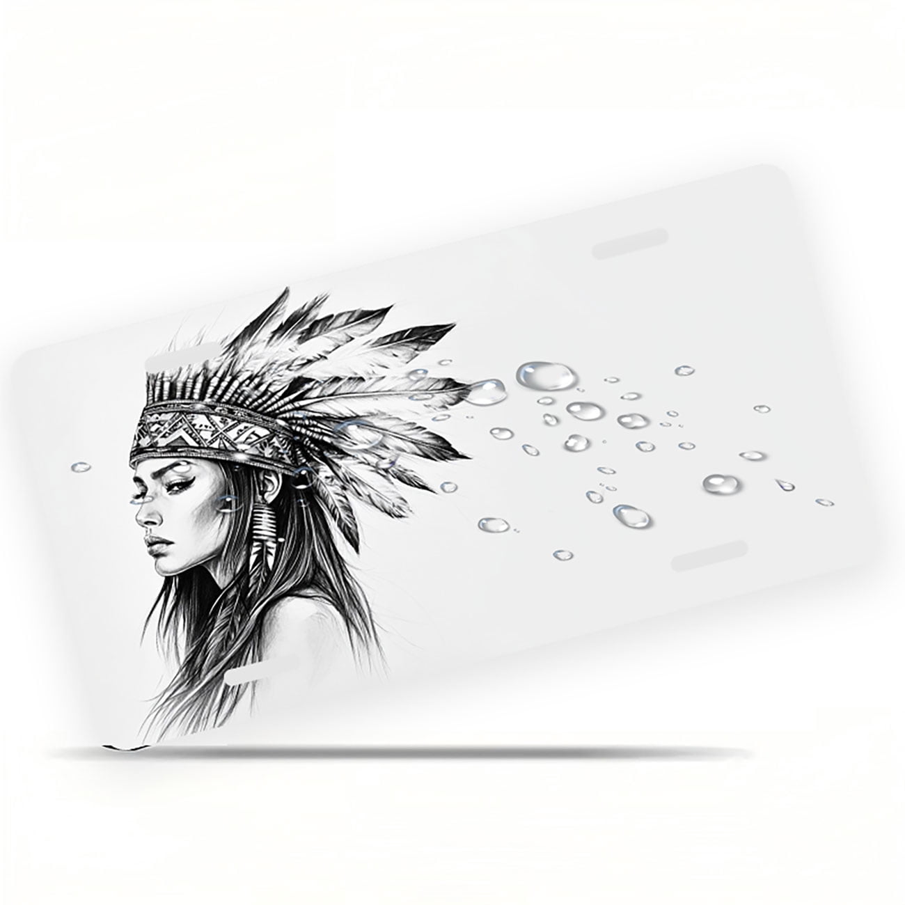Native American Portrait Front License Plate, Metal License Plate ...