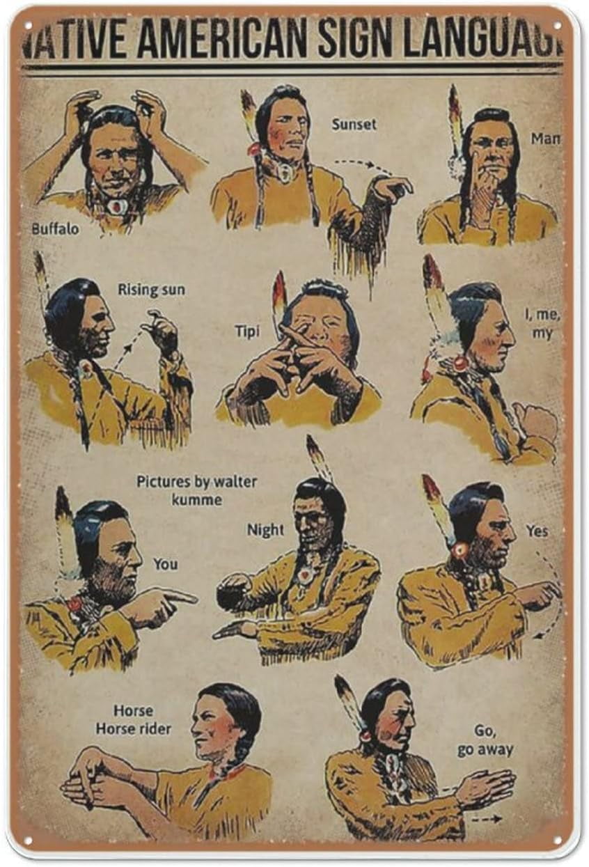 Native American Sign Language Poster, Native American Knowledge Poster ...