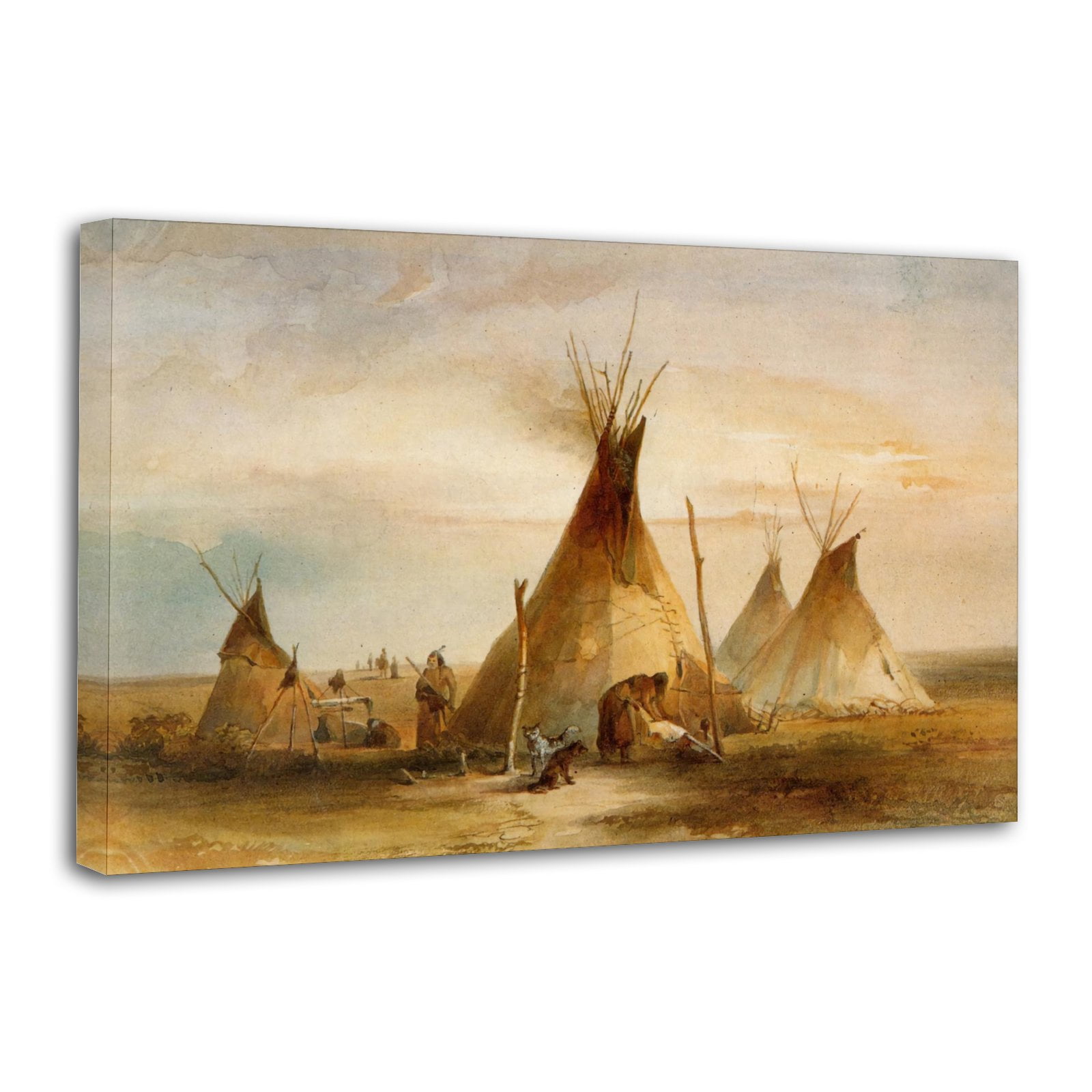 Native American Sioux Indians Teepee Canvas Art Poster and Wall Art ...