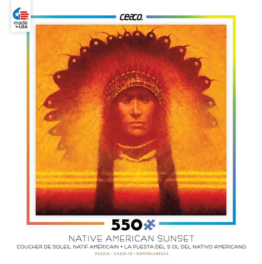 Native American Sunset - New Leader - 550 Piece Jigsaw Puzzle - Ceaco ...