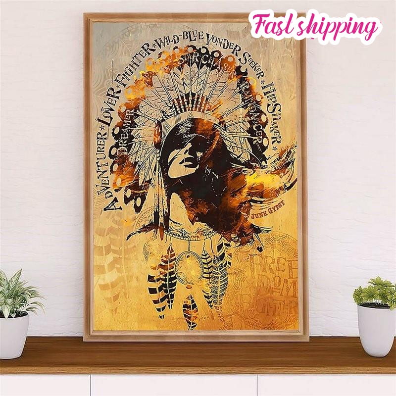 Native American Tribe Fighter American Indians Poster Wall Art Vertical 16 x 24 Inch Poster ...