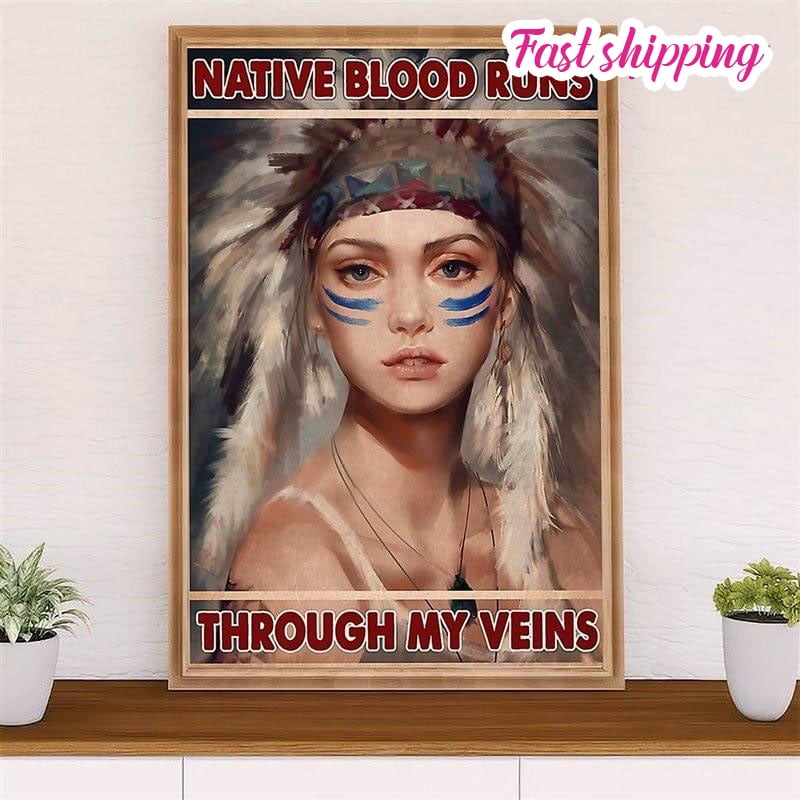 Native American Tribe Girl Native Blood American Indians Poster Wall ...