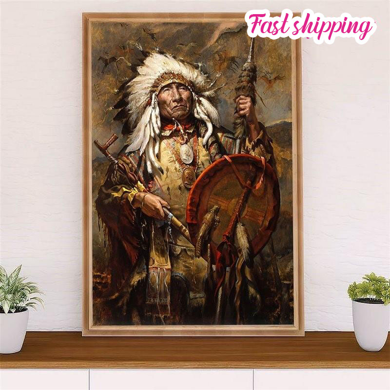 Native American Tribe Painting American Indians Poster Wall Art ...