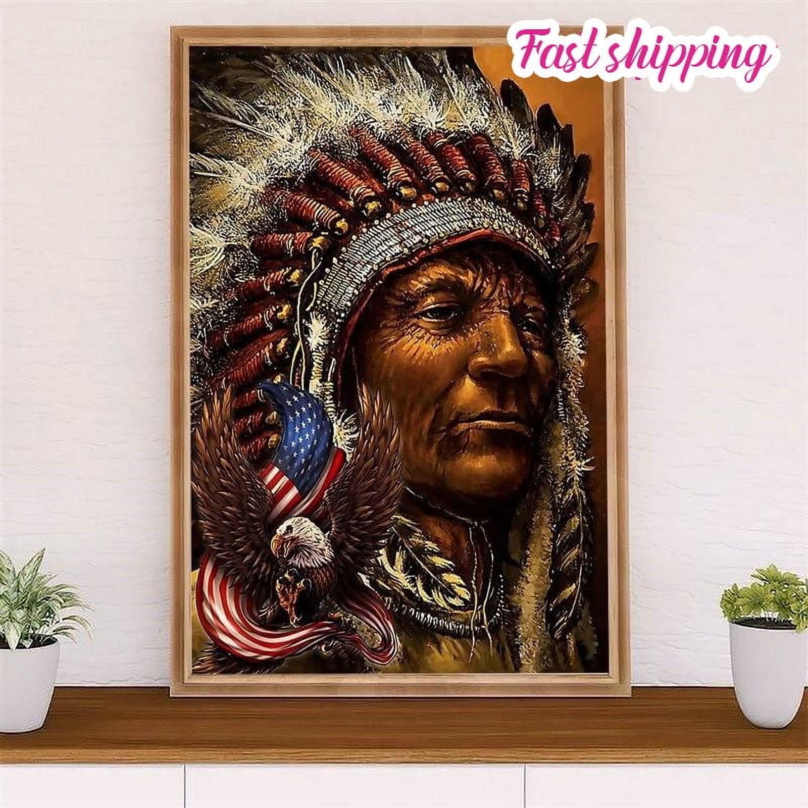 Native American Tribe Potrait Painting American Indians Poster Wall Art ...
