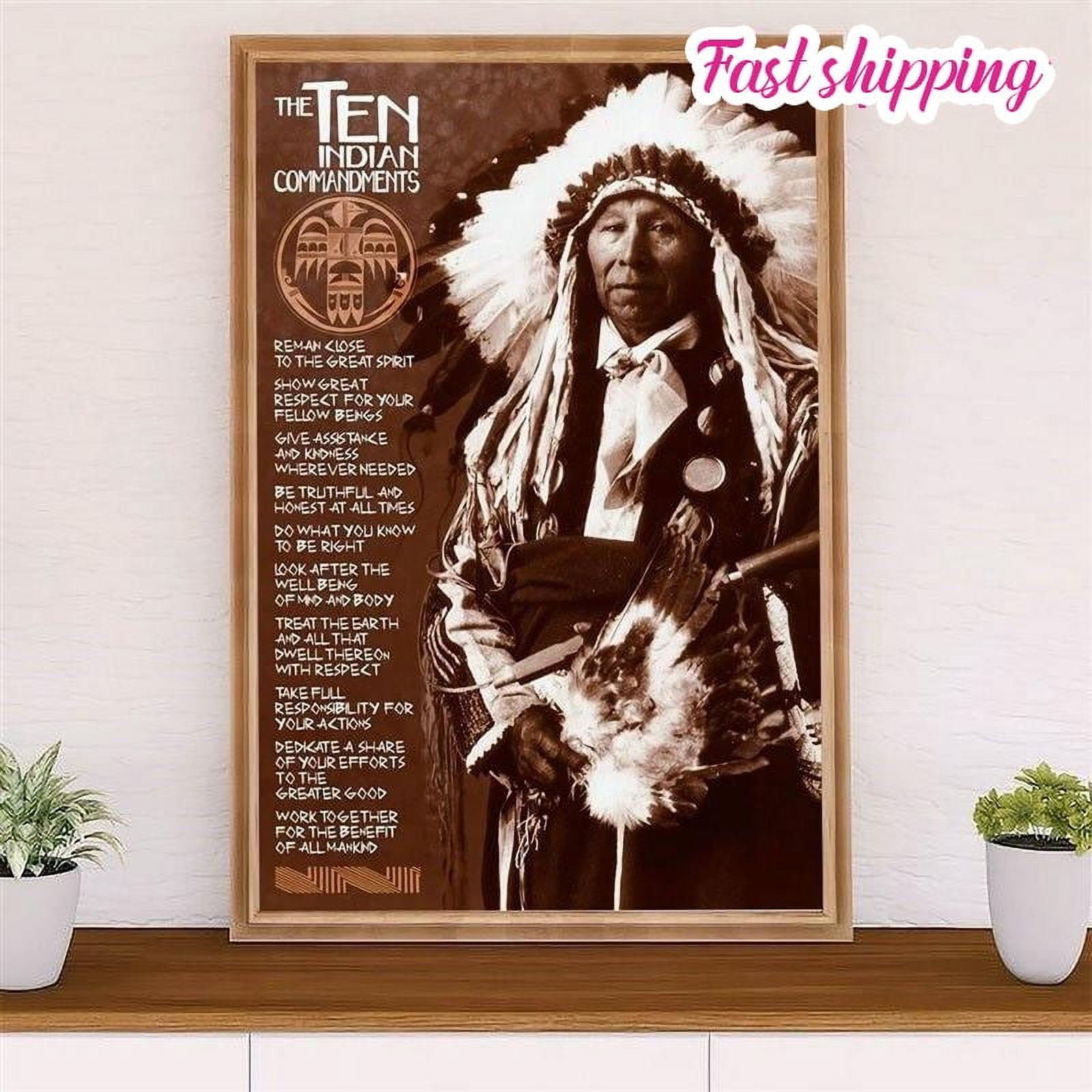Native American Tribe Ten Indian Commandments American Indians Poster ...